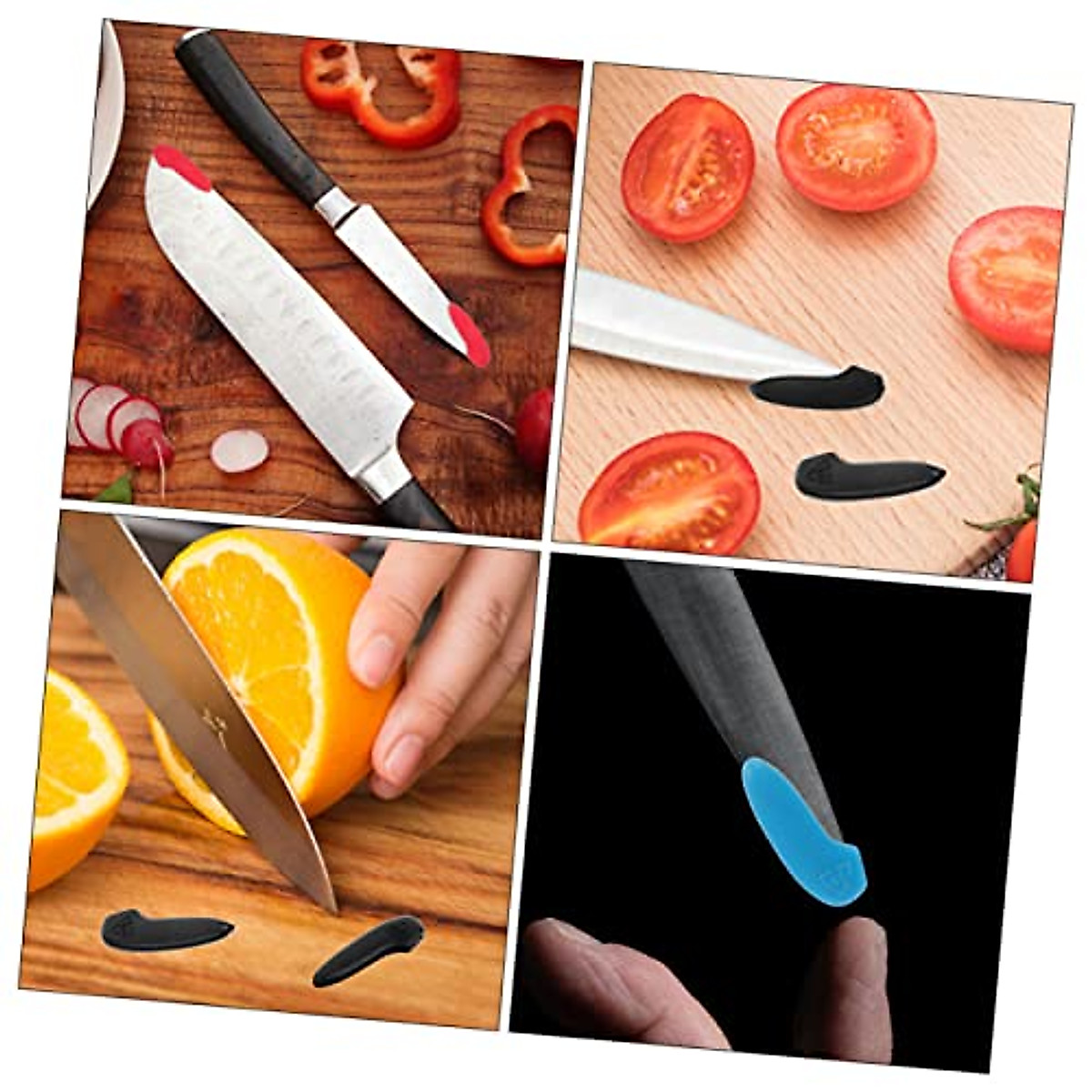 TOGEVAL 60 pcs for Cleaver Household Knife Tips Protector Protecting Flexible Caps Guards Point End and Anti-Scratch Sheath Blades Multi-Function Gags Cover Chef Plastic Sleeves
