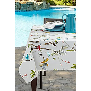 Benson Mills Indoor-Outdoor Spillproof Fabric Tablecloth for Spring/Summer/Party/Picnic (52" x 52" Square, Menagerie)