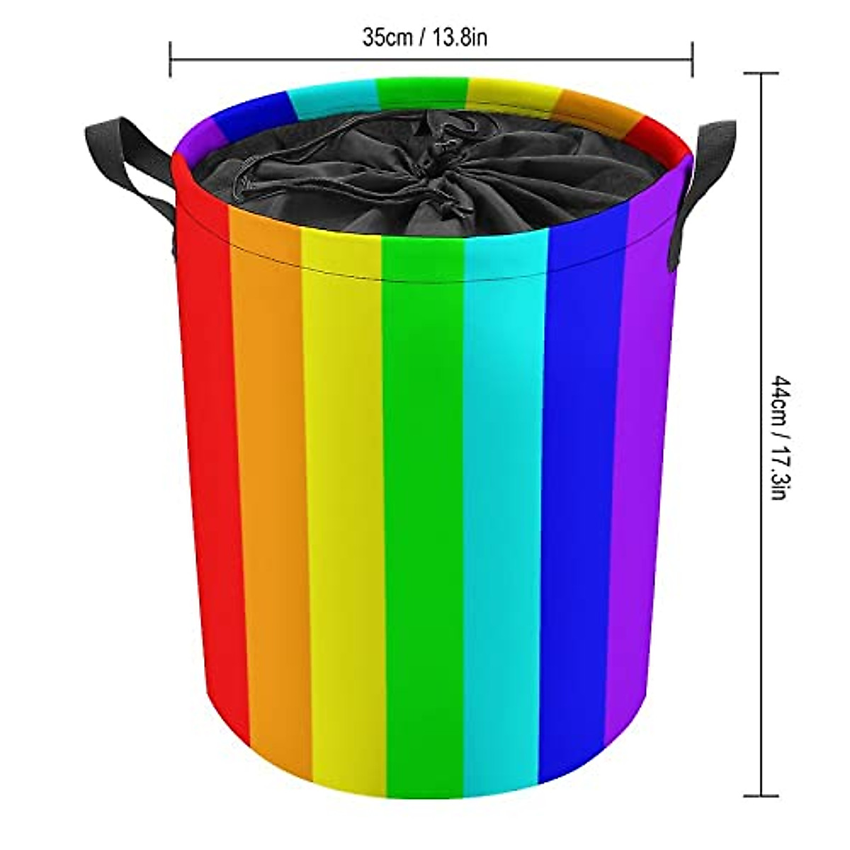 KURISOE Rainbow Laundry Basket Colorful Pride Geometry Laundry Hamper Vibrant Progress Bag Washing Bin Collapsible Laundry Basket for Women Bedroom, Bathroom, Dorm