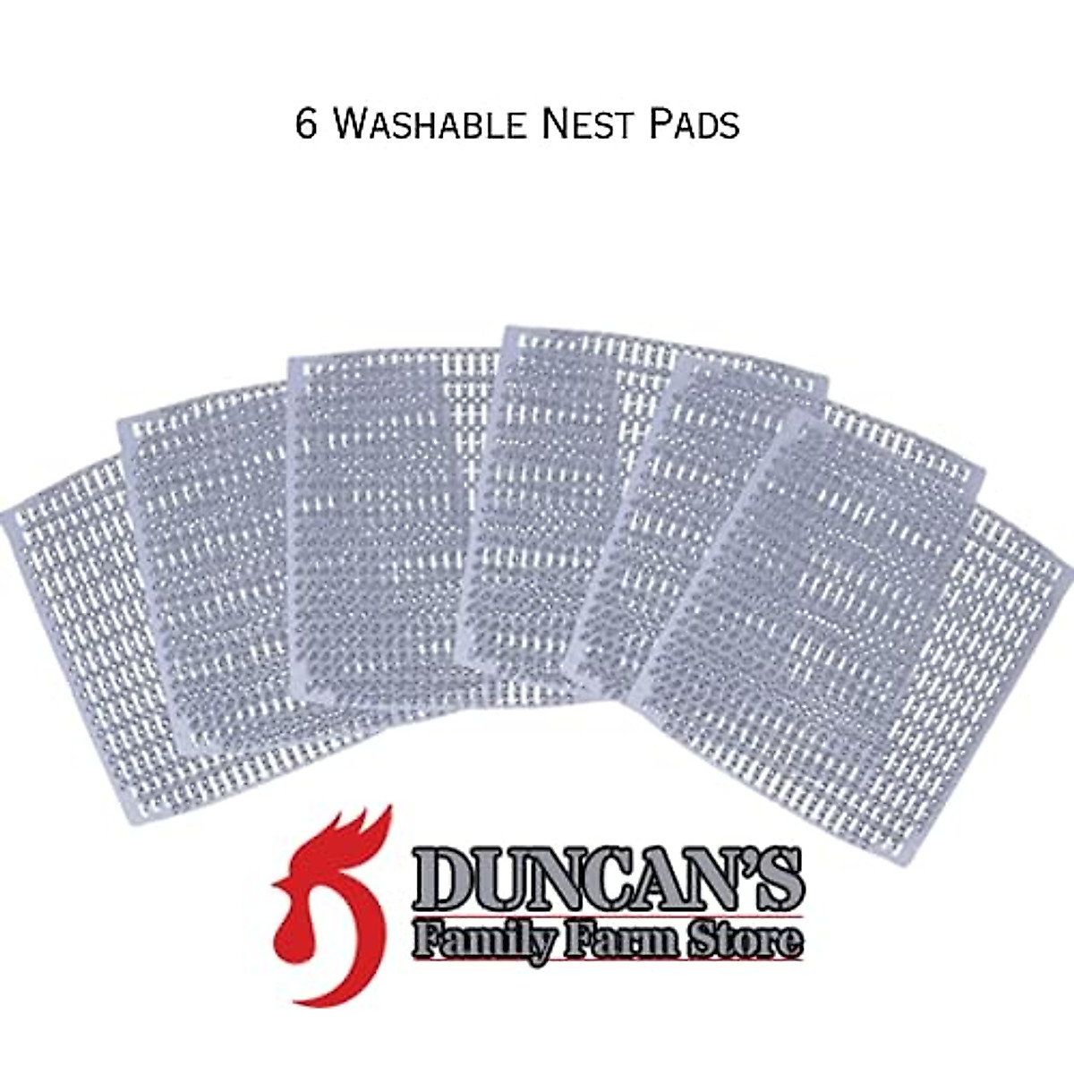 Duncan's Chicken Nesting Pads (6 PACK) - Dura-Pad Poultry Mats for Bedding and Laying Eggs - Chickens, Ducks, and Hens - Washable Reusable Box Liners with Air Circulation and Waste Filtering