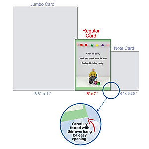 NobleWorks -1 Funny Men's Birthday Card with Envelope - Man Joke, Notecard for Happy Birthdays - Body Waxes C6950BDG