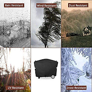 QuliMetal 6506 Cast Iron Griddle and 7112 Grill Cover for Weber Q300, Q320, Q3000 Series Gas Grills Accessories