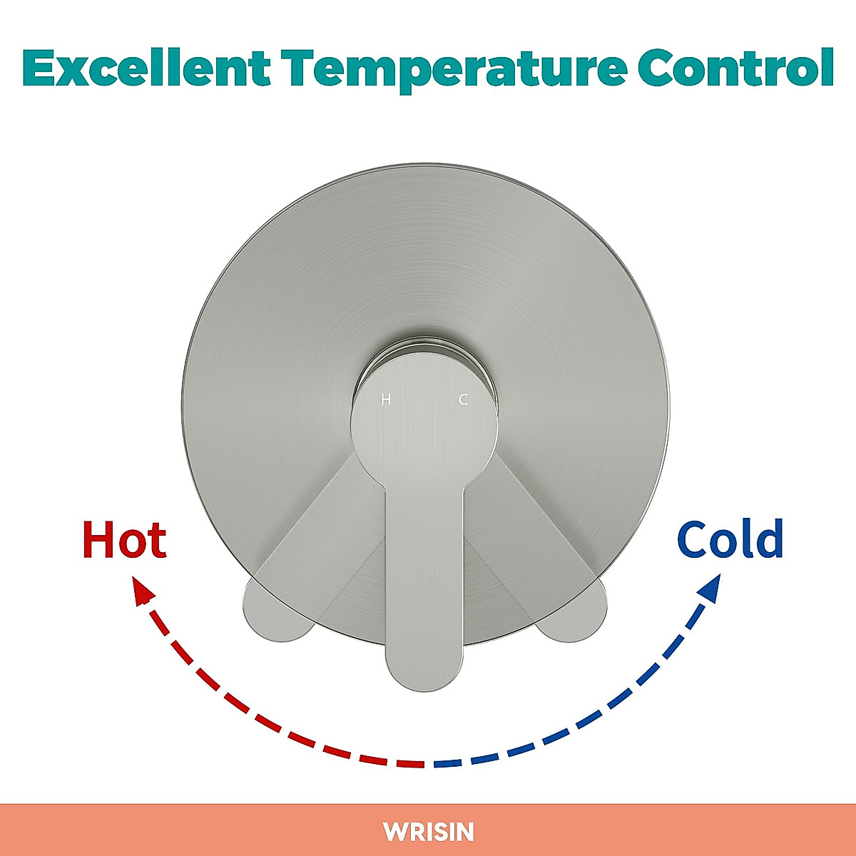 WRISIN Shower Faucet Set Brushed Nickel, Shower Valve and Trim Kit with 6 Inch Shower Head, Shower Valve Kit