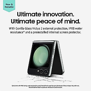 SAMSUNG Galaxy Z Flip 5 Cell Phone, Factory Unlocked Android Smartphone, 512GB, Compact, Foldable Design, One-Hand Control, Best Selfies, Full Cover Screen, US Version, 2023, Mint