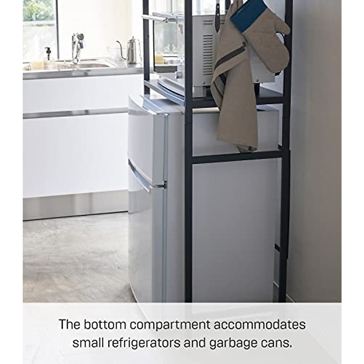 Yamazaki Home Kitchen Appliance 3 tier Storage Rack-Standing Organizer Shelves, One Size, Black