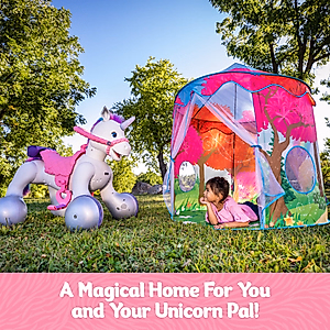 Kid Trax Toddler/Kids Rideamal Unicorn 12 Volt Ride On Toy, Max Rider Weight of 70lbs, Interactive, Responds with Movement, Lights, and Sound, Accessories Included , White