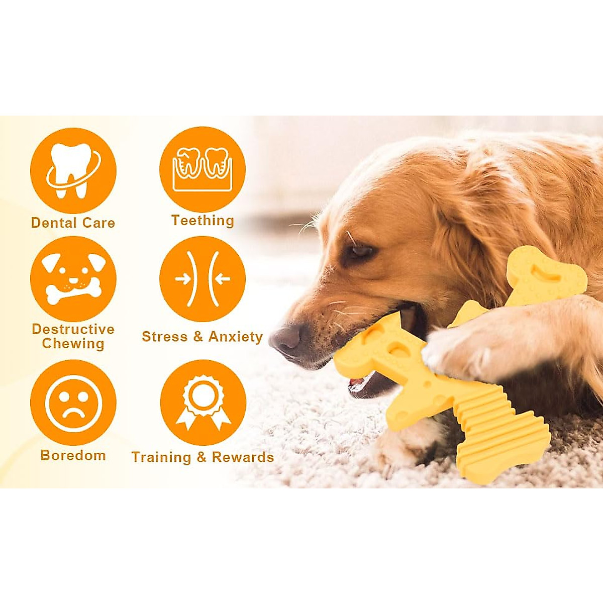 Generic Novel Multipurpose Running Cheese Chew Bone Toys with Treats Pocket for Aggressive Chewers - Durable Nylon Dog Toys with Cheese Flavor for Large Medium and Small Breeds