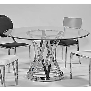 Milan Round 3/8" Bevel Edge Glass Top, 48 Inch, Clear