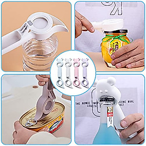 5 Pcs Bottle Opener come with Storage Box, 4 in 1 Multi Function Can Opener Bottle for Wine, Beer, Jars, Use Bottle Opener Tool can Protect the Nail for Arthritic Sufferers, Seniors, Children, Elderly