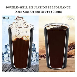 XENDER WORLD Coffee Travel Mug, 17 oz Insulated Tumbler Leakproof Lid Thermal Vaccum Mug Stainless Steel Double Wall Reusable Cup For Hot Cold Tea Drinks In Car Camping (Black)