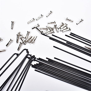SEEMIE Mountain Bicycle Bicycle 14G Steel Wire 42 Steel Spoke Road Spoke Black (with Copper Cap) Bicycle Spoke 12PCS (Color : 280mmcopper Cap)