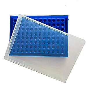 PCR Tube Rack for 0.2ml Micro-Tubes, 8 x 12 Array Pack of 5(Blue/Light Blue/Yellow/Purple/Green)