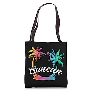 Cancun Bright Sunny Beach Summer Vacation With Palm Trees Tote Bag