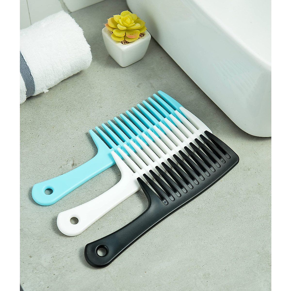 Wide Tooth Detangling Comb, Durable Styling Brush for Curly, Long and Wet Hair Types - Professional Hair Care