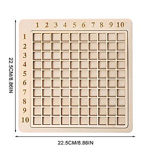 Wooden Math Multiplication and Addition Board with Game Cards Montessori Children Counting Toy Wooden Math Blocks Board for Toddlers Kids Over 3 Years Old (Standard Model)