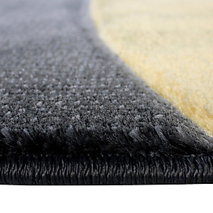 HADBA Rug Modern Geometric Area Rug Yellow 5x7 | Comfortable, Softness and Anti-Allergic Fabric | Easy to Clean | Best for Living Room, Bedroom, Hallway, and Indoor