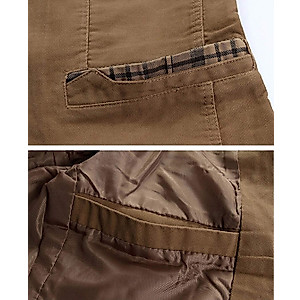 chouyatou Men's Slim 2-Button Single Breasted Cotton Lightweight Blazer Jacket Sport Coat (Large, Khaki)