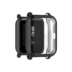 Screen Protector Case Compatible with Amazfit GTS 2 Mini/Bip U Pro Smartwatch Accessories TenCloud Covers Scratched Resistant Full Protective Cover for GTS 2 Mini (Black) Not fit Bip 3 Pro