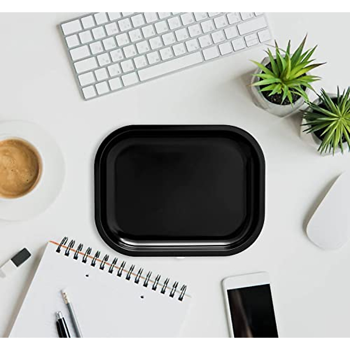 tlhaoa Tray Metal Rolling Tray (Black, 7" x 5.5")