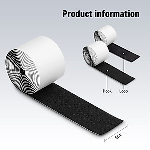 Donner Pedalboard Pedal Tape，Guitar Pedal Board Mounting Tape Length 2M Width 5CM Hook + Loop