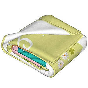 Throw Blanket Easter Bunny Warm Cozy Soft Lightweight Flannel Fleece Blanket for Bedroom Sofa Room Home Decorative Fuzzy Blanket 40"x30"