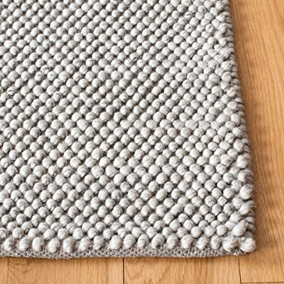 SAFAVIEH Natura Collection Runner Rug - 2'3" x 7', Silver, Handmade New Zealand Wool, Ideal for High Traffic Areas in Living Room, Bedroom (NAT425G)