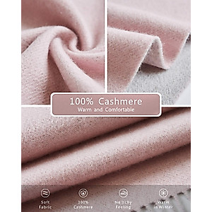 EURKEA 100% Cashmere 2023 Winter Collection, Women Fringed Edges Scarf, Gift Ready, Colors Available in Solid/Plaid/2-Tone, Pink and Light Grey, Free Size