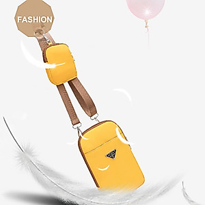 Valentoria Small Crossbody Bag Cell Phone Purse Womens Small Travel Messenger Wallet Casual Sport Daypack Zipper Coin Pouch Lightweight (Yellow)