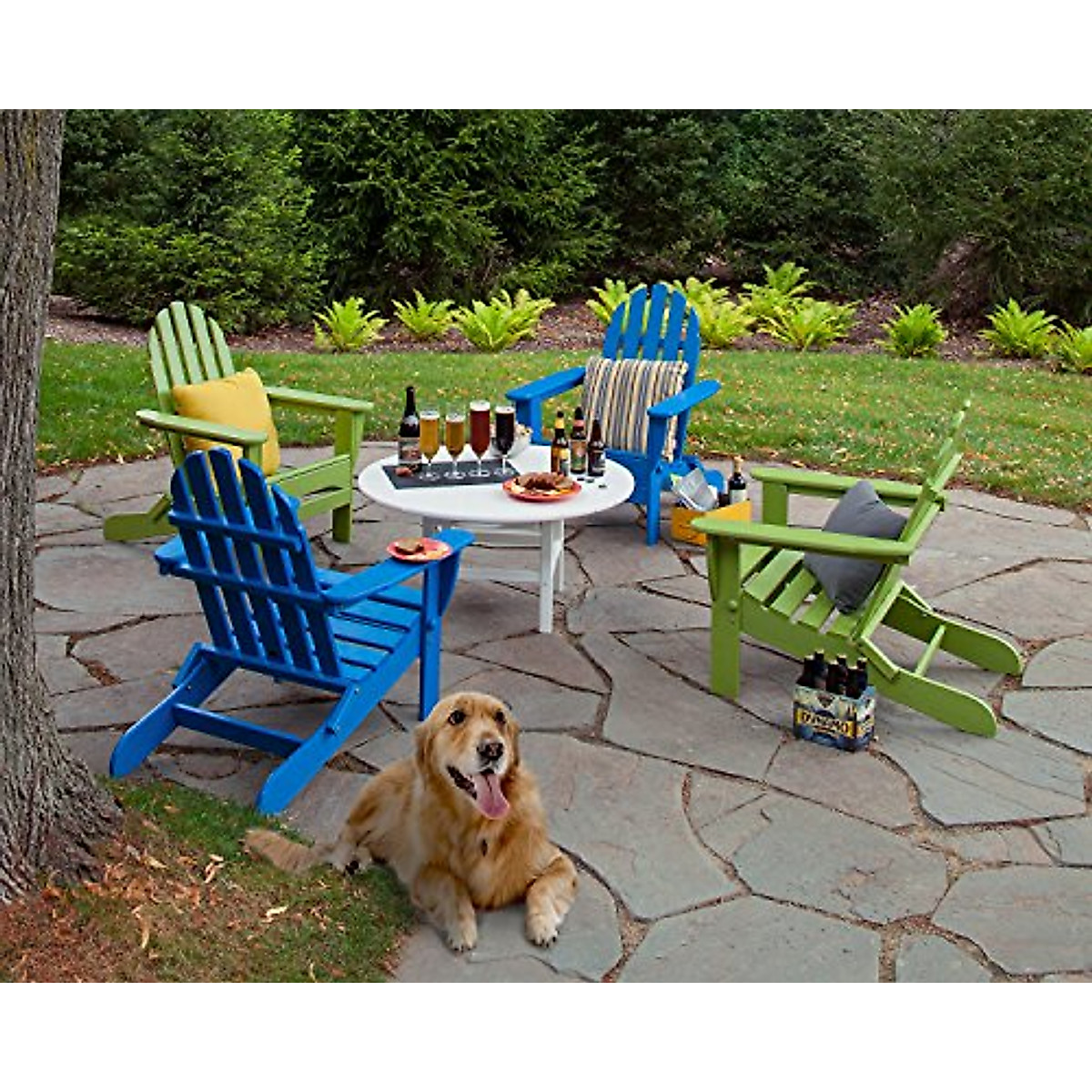 POLYWOOD AD5030LI Classic Folding Adirondack Chair, 29W x 35D x 34H, Lime