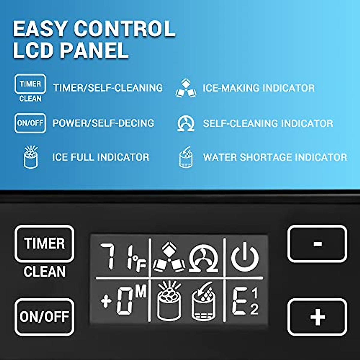 Euhomy Commercial Ice Maker Machine, 80 Lbs/Day Ice Making Stainless Steel Under Counter Ice Maker with 24 Lb Storage, Built-in Freestanding Ice Maker for Commercial and Home Use