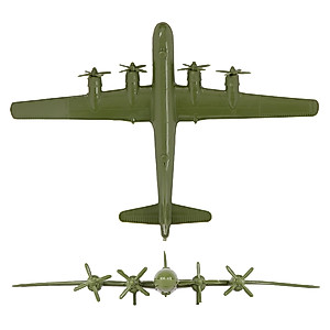TimMee WW2 B-29 Superfortress Bomber Plane - OD Green Plastic Army Men Aircraft