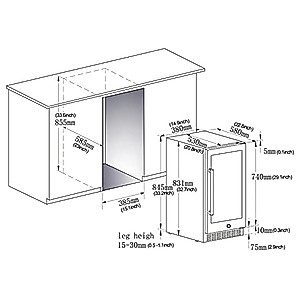 BODEGA Beverage Cooler 15 Inch, Built-in and Freestanding Beverage Refrigerator 100 Cans, Stainless Steel Under Counter Beverage Fridge Perfect for Soda, Water, Beer
