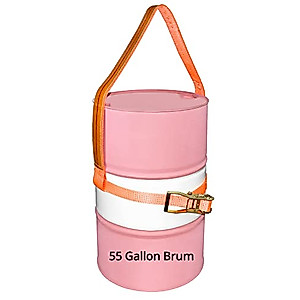 QWORK Vertical Drum Sling, 2-Pack, 30" Length, Supports up to 850 lbs, Barrel Lifting Web Sling with Ratchet Strap, for 55 Gallon Drums