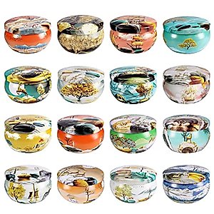 JHENG Scented Candles Gift Set Soy Wax Tin Candles, Natural Fragrance Candles for Stress Relief and Aromatherapy Candles - 16 X 2.5 Ounce