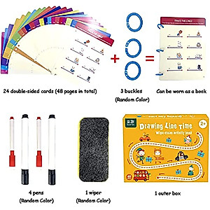 Preschool Learning Activities for 2 Year Olds, Toddler Learning Activities with 4 Dry Erase Markers, Preschool Classroom Must Haves Montessori Educational Toys for 2 3 4 Years Kindergarten Workbooks