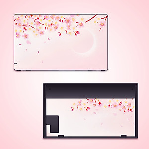 BelugaDesign Sakura Switch Skin | Pastel Sticker Wrap Vinyl Decal | Cute Japanese Flower Cherry Blossom Moon Compatible with Nintendo Switch (Switch Standard, Pink White)