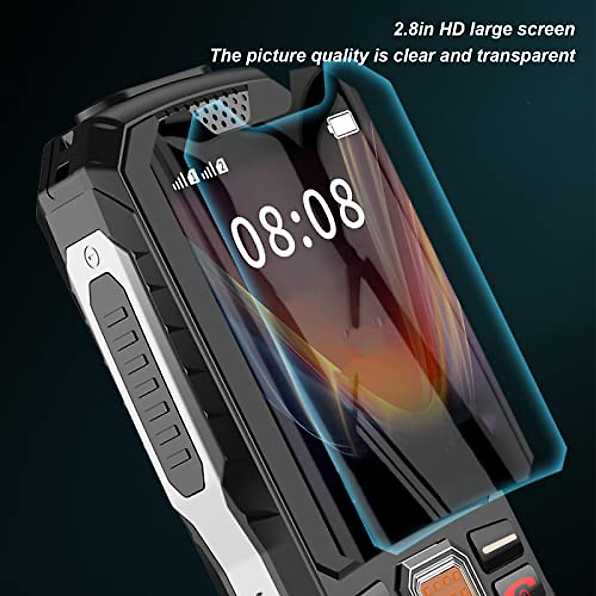 2G Senior Cell Phone Unlocked, 2.8 Inch HD Screen SOS Large Buttons Dual SIM Phone with Emergency Light, 13800mAh Battery Senior Basic Phone (Black)