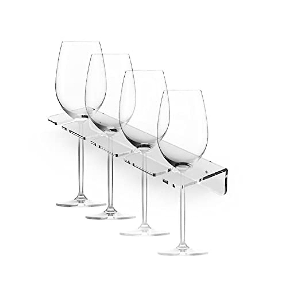 Wine glass holder, acrylic wall-mounted wine glass holder, tableware under the cabinet, wine glass holder and Glasses storage rack, kitchen cabinet storage rack (Transparent 2 pieces)