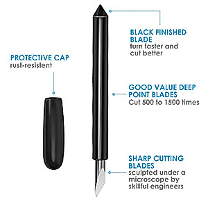 Deep Cut Housing +5 Pcs Deep-Point Blade, AUNKZL Replacement Deep Cut Blade Suitable for Explore Air One/Air/Air 2/ Air 3 / Maker/Maker 3 Cut Materials Up to 1.5mm Thickness, for Personalized Crafts,