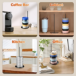 Durmmur 8.9" H Tumbler Lid Organizer, Vertical Cup Lid Organizer for Yeti/Stanley/Simple Modern Tumbler Lids, Yeti Lid Organizer for Kitchen Cabinets Office Organizers and Storage, 1 Pack