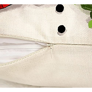 Red Christmas Pillow Covers 18x18 Set of 4 Farmhouse Christmas Decorations Snowman Wreath Santa Claus Tree Merry Christmas Holly Jolly Winter Holiday Decor Throw Cushion Case for Home Couch S22C17