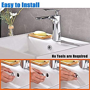 COMELITE Bathroom Sink Overflow Trim-Ring - 304 Stainless Steel Sink Mesh Hole Overflow Covers, Round Insert in Hole Round Caps, Brushed Silver, Pack of 2