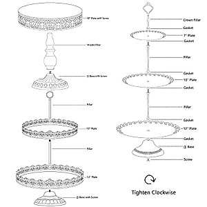 GMWD 6 Pcs Gold Cake Stands Set, Cake Pedestal Display Table Tiered Cupcake Holder Candy Fruite Dessert Plate Decorating for Wedding Birthday Party Baby Shower Celebration