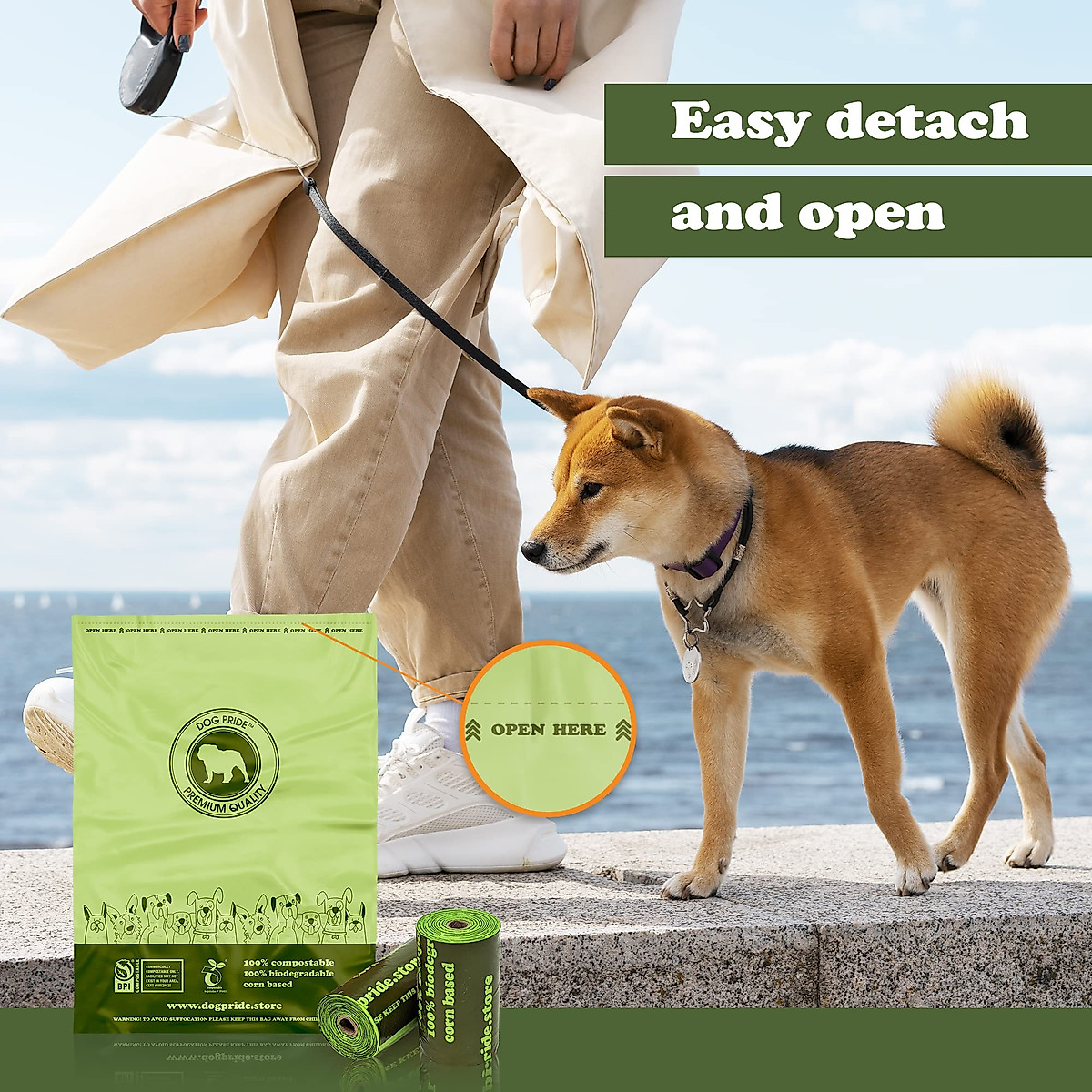 240-Pack Unscented Dog Poop Bags,Certified Compostable Dog Poop Bags, Biodegradable poop bags,Pet Accessories,Dog Waste Bags for Housebreaking!Bag Refills for Dogs,Puppy supplies,Cat Litter Bags