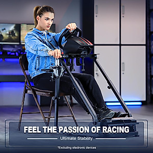 Marada G920 Racing Steering Wheel Stand with Shifter Mount Fit for Thrustmaster, PXN, Logitech G29, G923 Height Adjustable Sim Frame Wheel & Pedal & Gear Lever NOT Included（Only Stand）