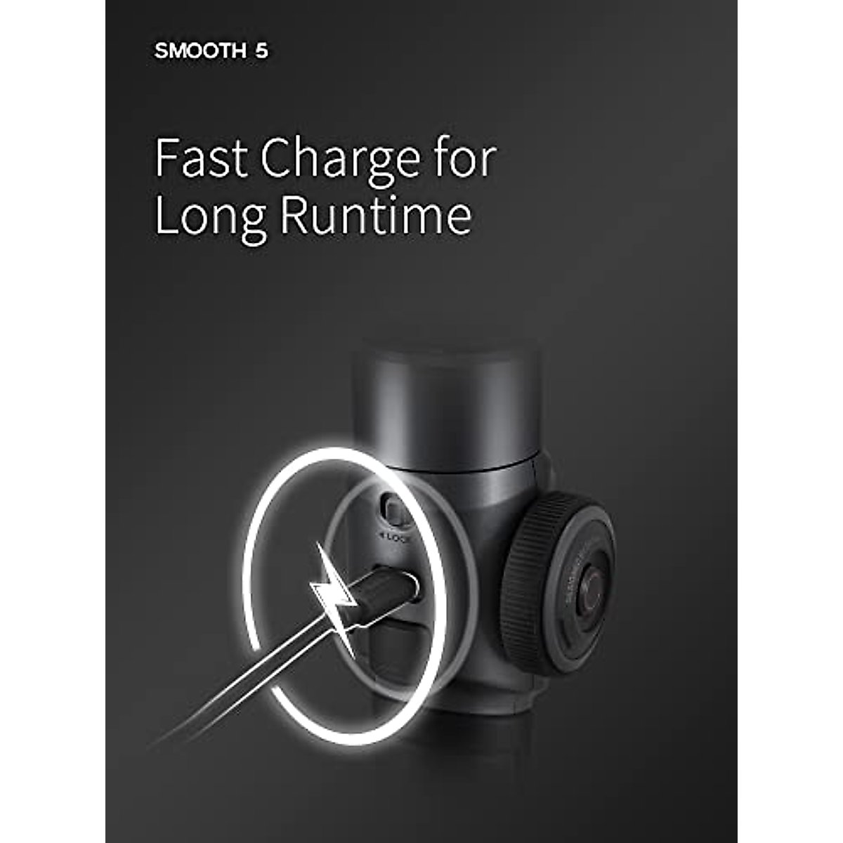 Zhiyun Smooth 5 Combo Phone Gimbal, 3-Axis Handheld Smartphone Stabilizer with Grip Tripod, Magnetic Fill Light, AI Face Tracking for iPhone Android FiLMiC Pro