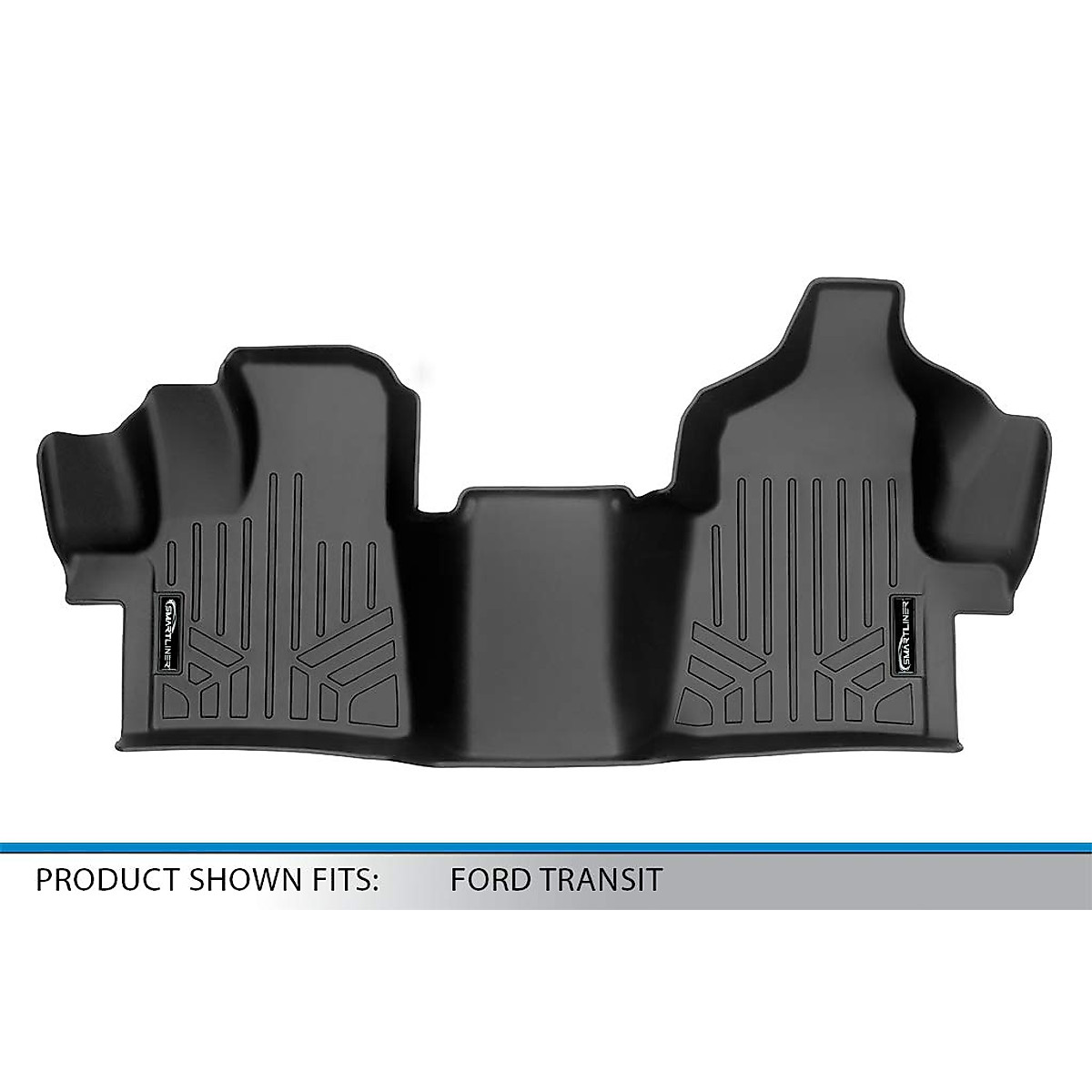 SMARTLINER Custom Fit First Row (1 PCE) Floor Mat Liners Compatible with 2020-2023 Ford Transit w/Vinyl Flooring (No Transit Connect)