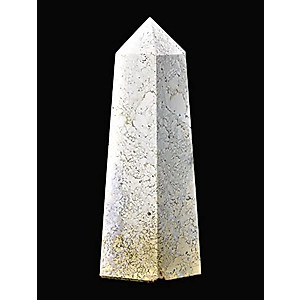 Superb Natural Polished Brown King Cobra Jasper Quartz Crystal Stone 4 Faceted Obelisk Tower (180mm/870gm) Point Minerals Specimen Chakra Healing Charged Metaphysical
