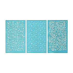 Polymer Clay Silk Screen Stencils, Exquisite Pattern Silkscreen Print Kit for Printing on Clay (202, 204, 217)