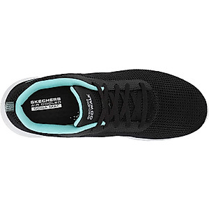 Skechers Women's Go Walk Joy Upturn Sneaker, Black/Aqua, 8